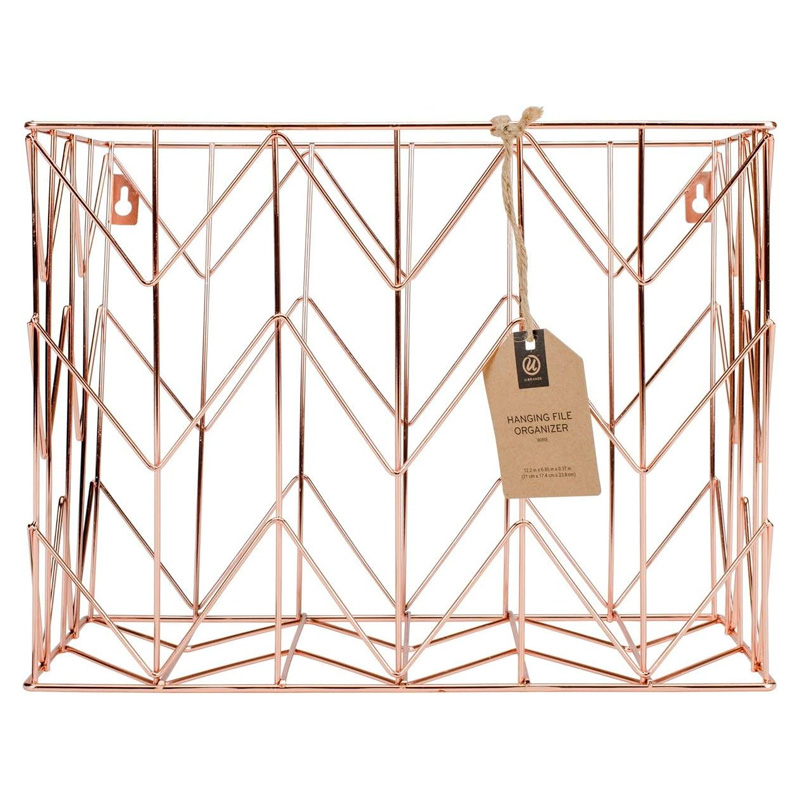 U Brands Hanging File Desk Organizer Wire Metal Copper Rose Gold 9.37″H ... U Brands Hanging File Desk Organizer Wire Metal Copper Rose Gold 9.37″H ...