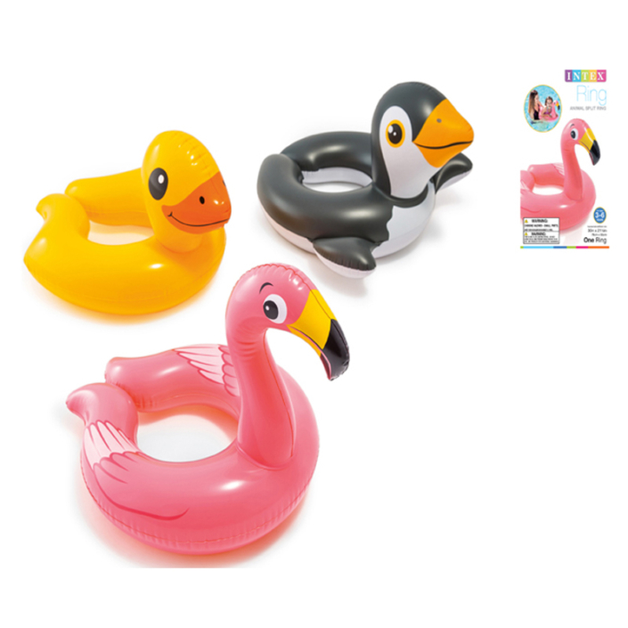 Inflatable 30″ Animal Split Swim Ring Intex *minimum order 6 units mix ...